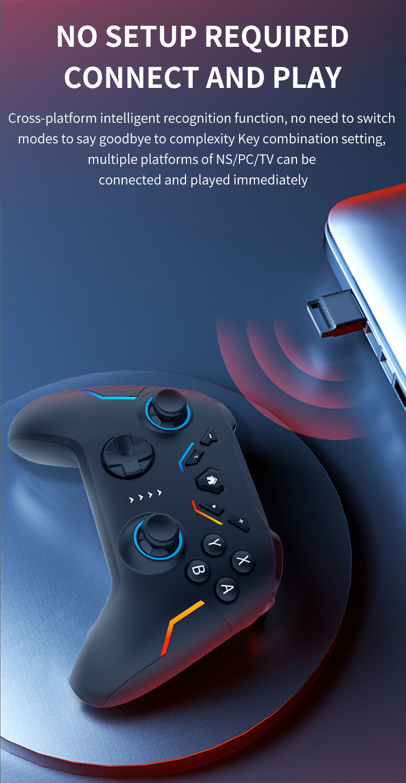 Wireless and Wired Usb Controller for Nintendo Switch, Mobile, Pc, Ios, Android Tv, Bluetooth ...