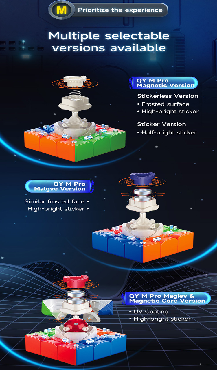 QIYI M Pro Magnetic Maglev Ball-Core UV 3x3 Cube Professional 3x3 Speed ...
