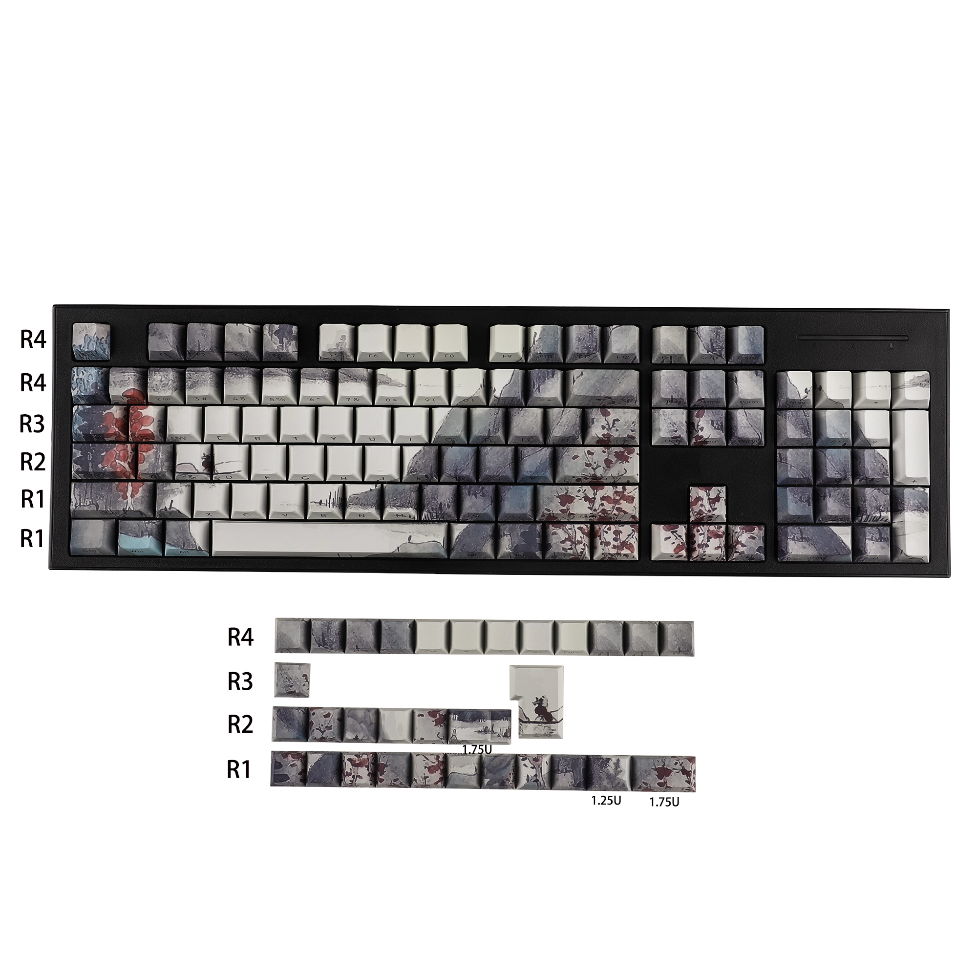 134 Keys Side-lit Shine Through Keycap ANSI ISO PBT Double Shot Cherry ...