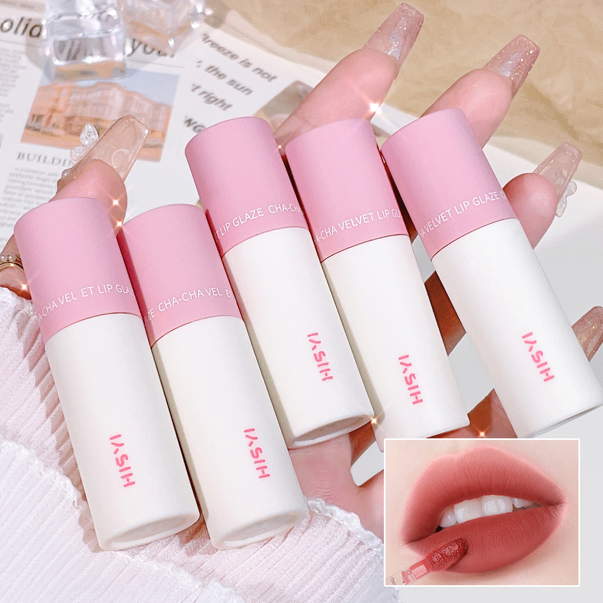 Air Lip Glaze Lipstick Matte Matte Velvet Non-Fade Non-Stick Cup ...