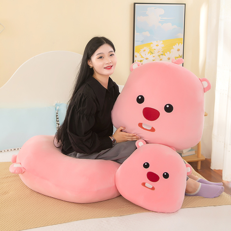Korean Cartoon Pororo Little Pink Beaver Bed Pillow Rag Doll | Shopee ...