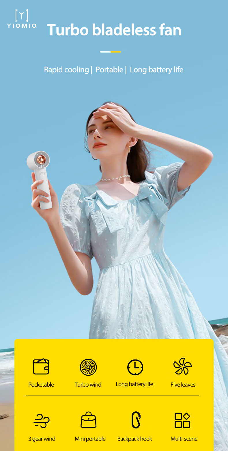 YIOMIO Mini Fan Electric Fan Rechargable Fan Desktop Fans Travel ...