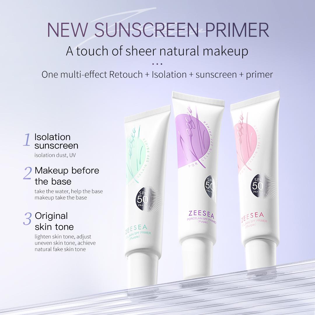 ZEESEA Primer Sunscreen Spf 50 Pa++++ Oil-Free Lightweight Brightening Face Long-Lasting Color ...