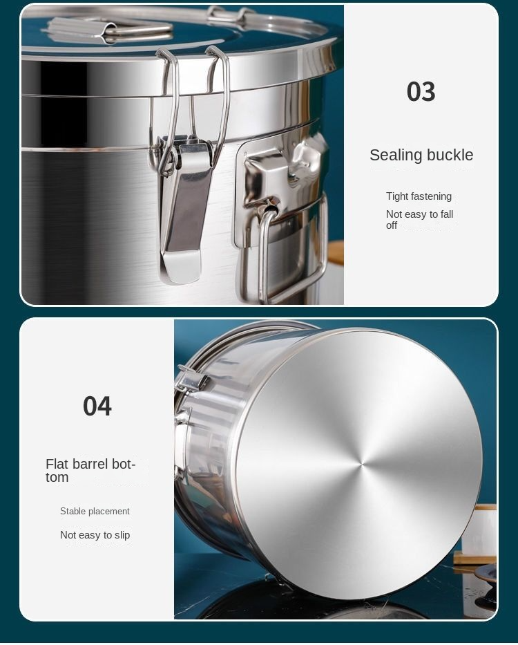 304 Sealed Barrel Extra Thick Stainless Steel Rice Barrel Insect-Proof ...