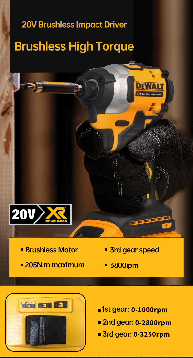 DEWALT DCF850 DCF887 20V Cordless Electric Screwdriver 205NM Brushless Motor Electric Impact ...