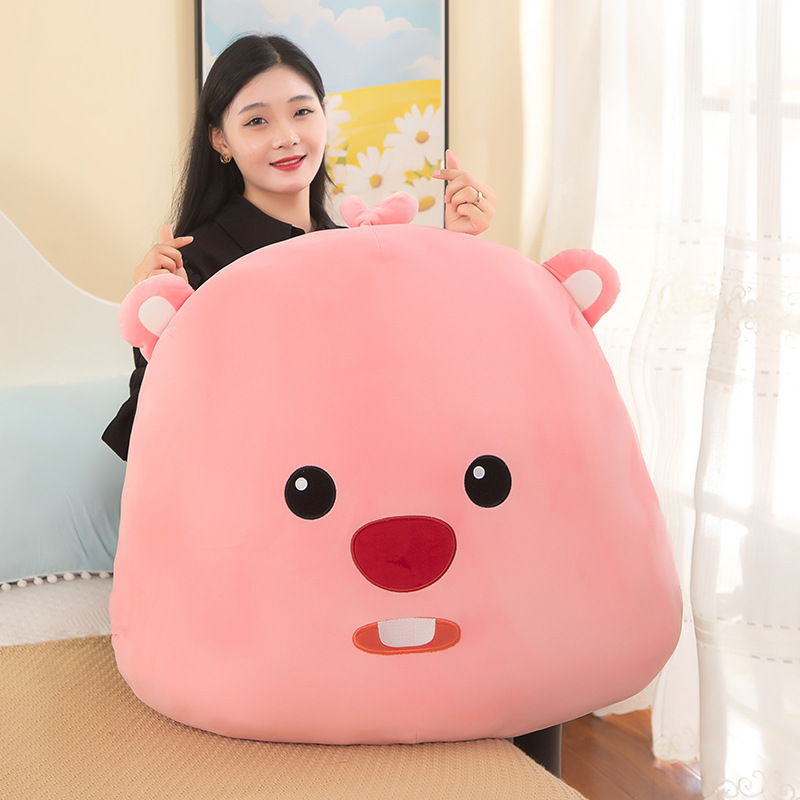Korean Cartoon Pororo Little Pink Beaver Bed Pillow Rag Doll | Shopee ...