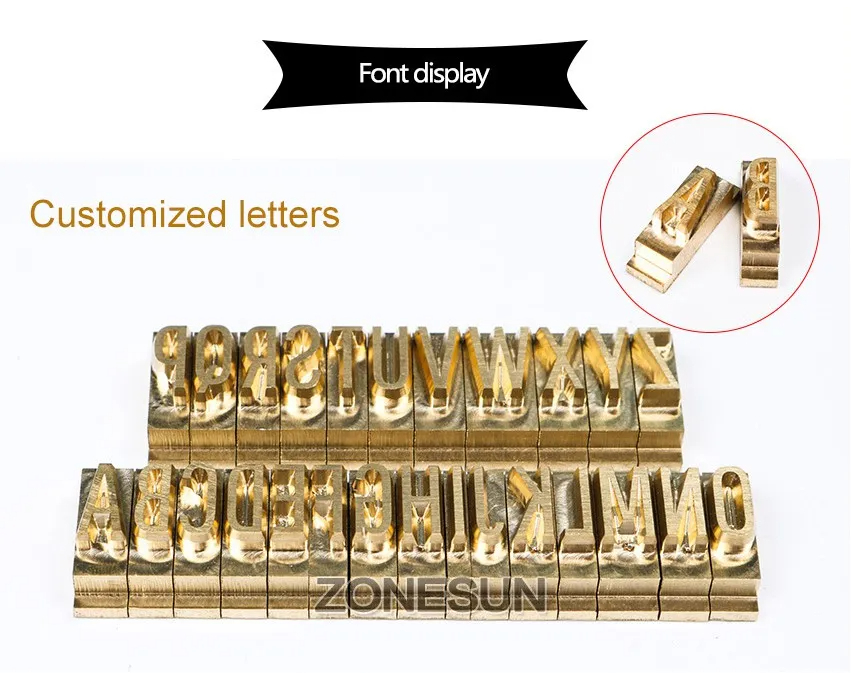 ZONESUN Single Brass Stamp Alphabet Letter Mold Uppercase Lowercase ...