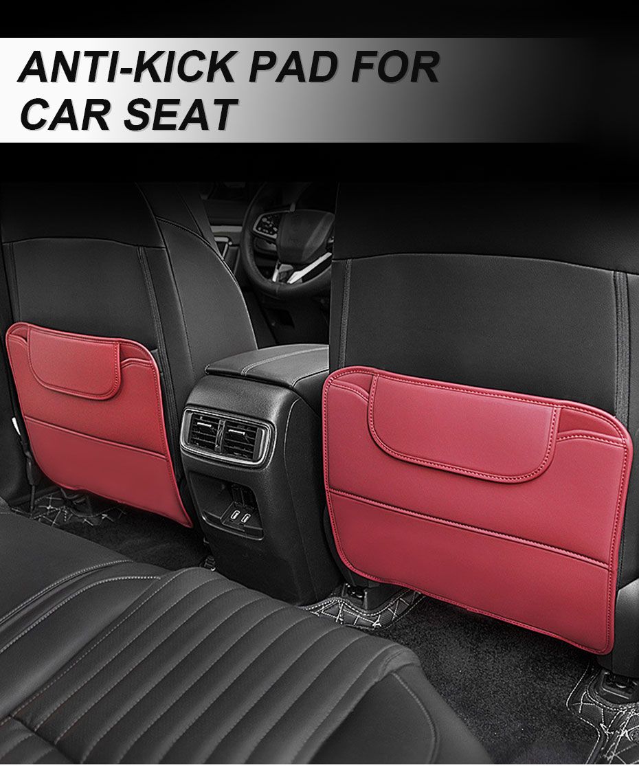 SEAMETAL Car Seats Anti -Kick -Kicking Mat Leather Cushion Back Seat ...