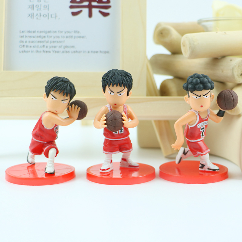 5Pcs/Set 8cm Slam Dunk Sakuragi Hanamichi Rukawa Kaede Akagi Takenori ...