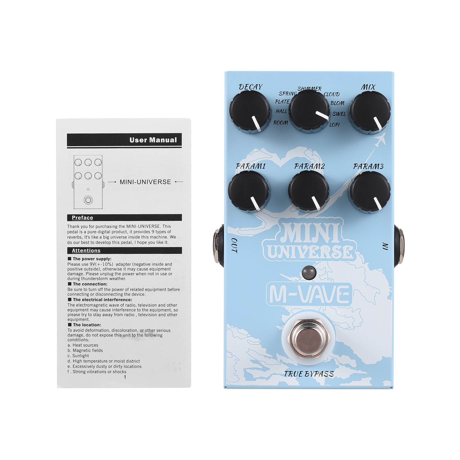 [COD] M-VAVE mini universe Electric Guitar Reverb Effects Pedal True ...
