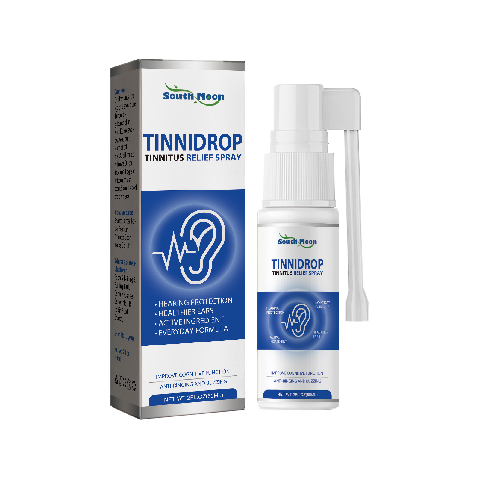 South Moon Tinnidrop Tinnitus Relief Spray Tinnitus liquid Ear Ringing ...