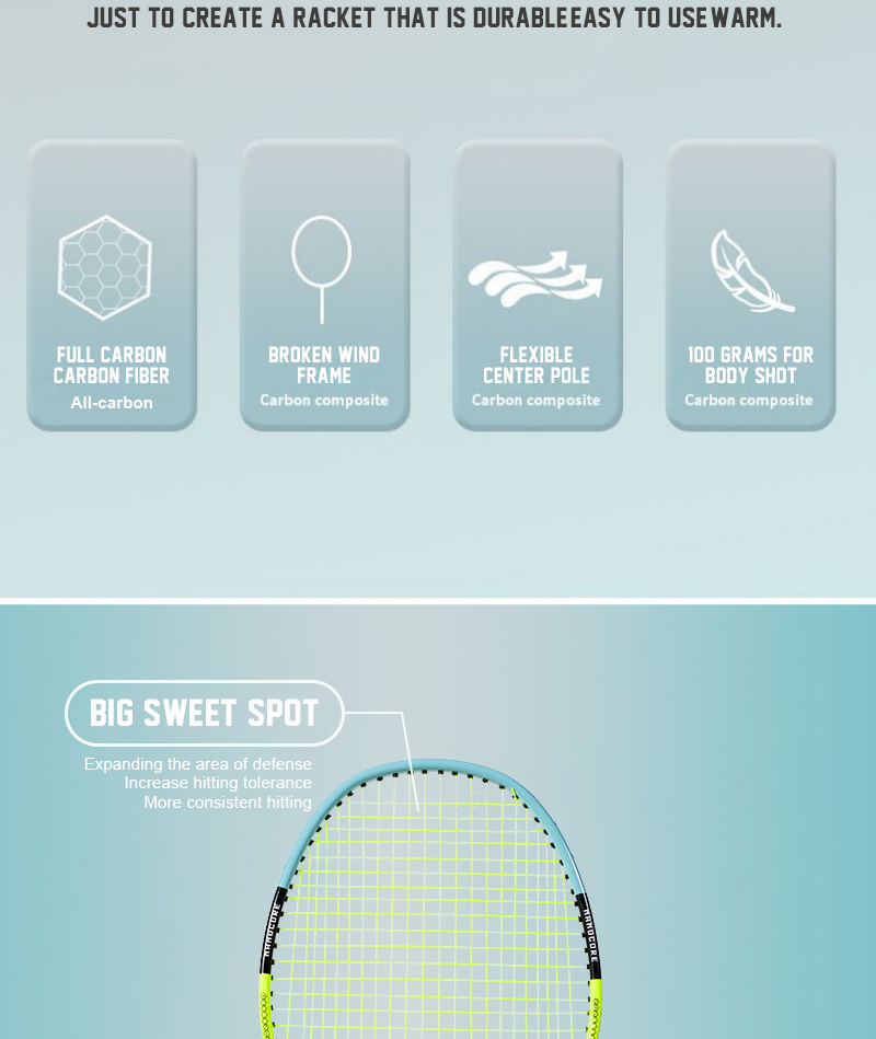 ALPSPORT 2Pcs SZZ Gemini 4U G5 100% Carbon Fiber Badminton Racket ...