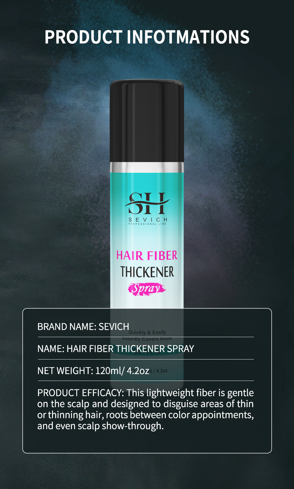 Sevich Waterproof Hair Thickening Spray Hair Concealer Anti Baldness ...