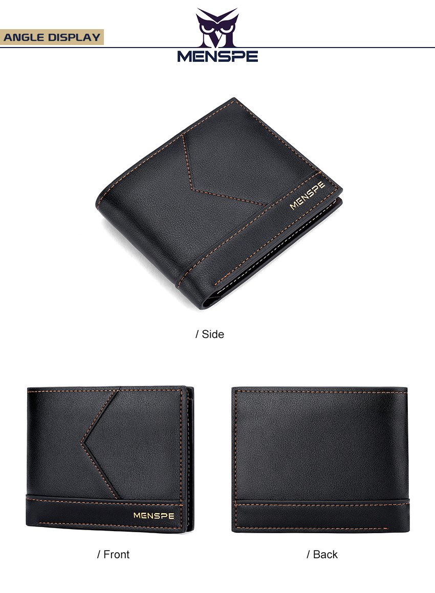 MENSPE Men Wallet Foldable Wallet Male Short Wallet Business Wallets Soft PU Wallet Coin Bag ...