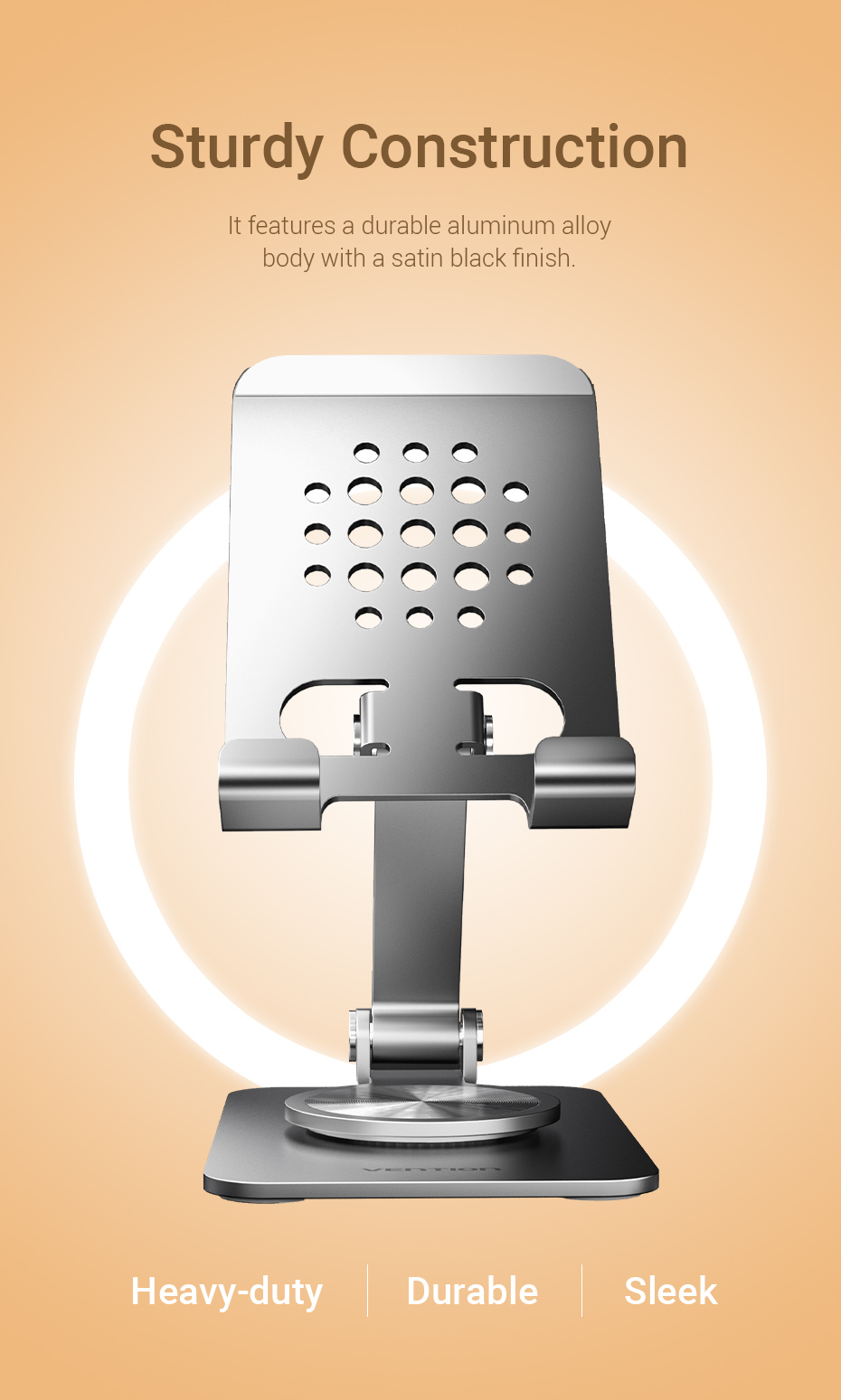 Vention Aluminium Alloy Phone Stand With 360° Rotatable Base Desktop ...