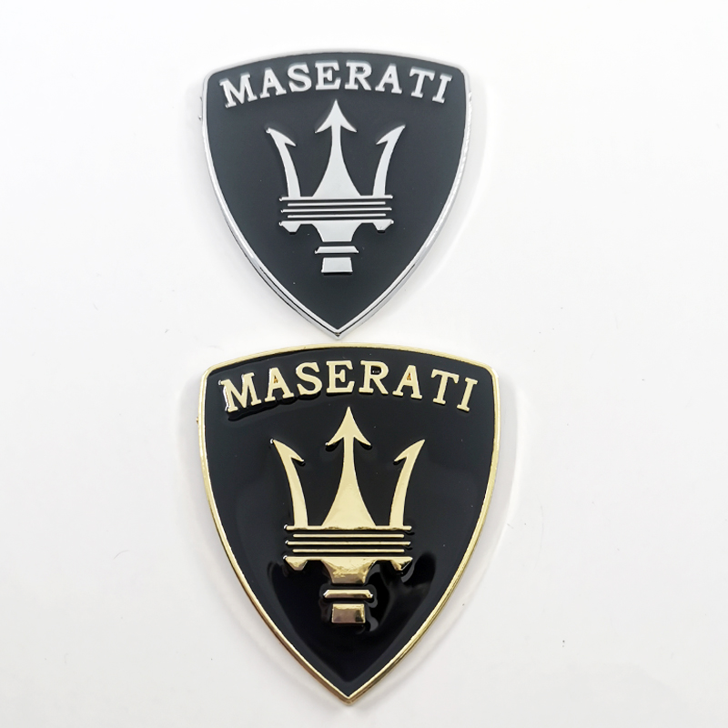 1 x Metal MASERATI Logo Car Auto Decorative Emblem Badge Sticker Decal ...