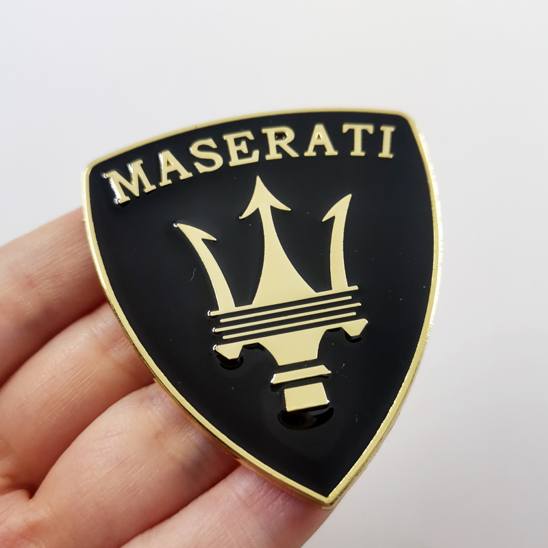 1 x Metal MASERATI Logo Car Auto Decorative Emblem Badge Sticker Decal ...