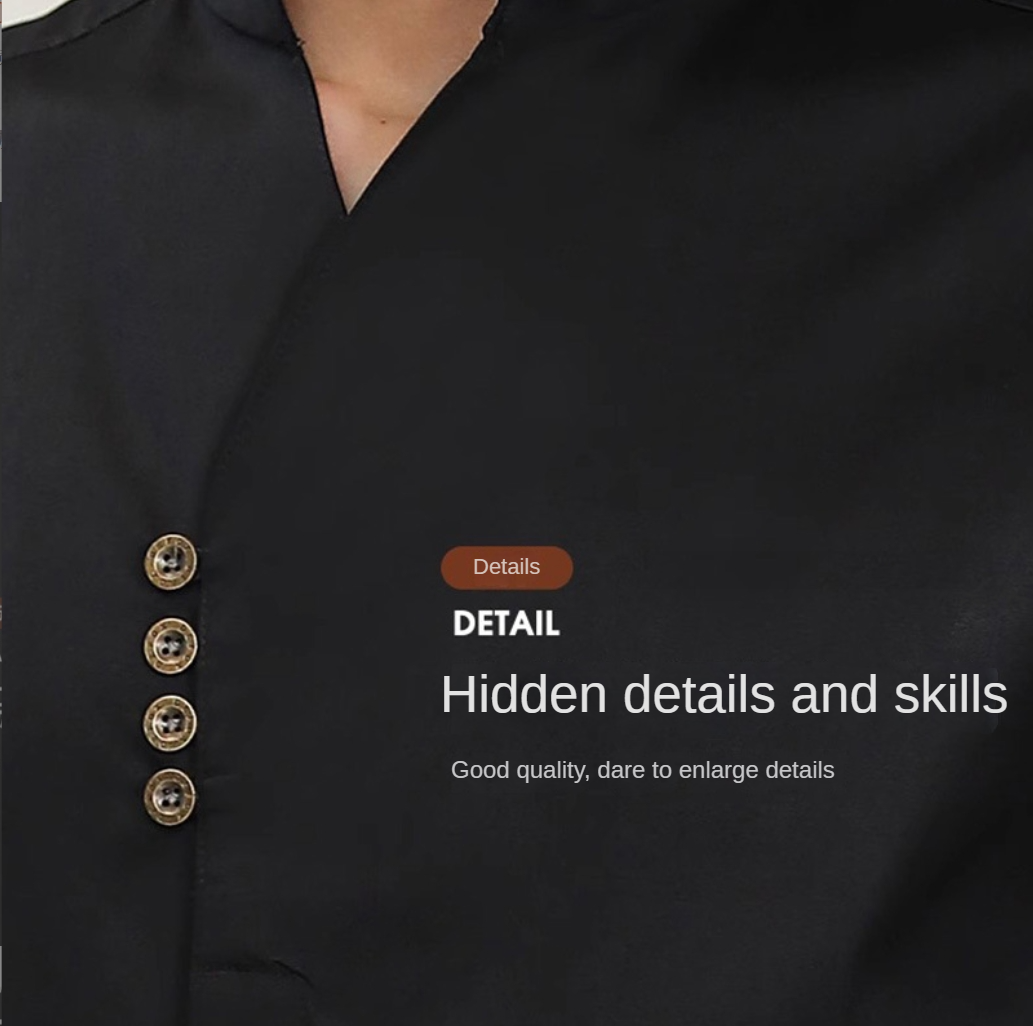 Hotel uniforms, male waiters work clothes, mid-sleeves, three-quarter ...