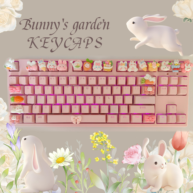 Bunny Keycap Mechanical Keyboard Dedicated Button ESC Pink Cartoon ...