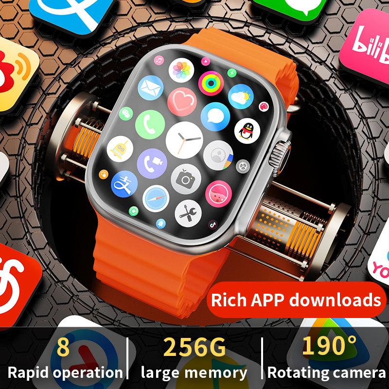 4G Android S9 Ultra Smart Watch 1:1 49mm AMOLED Screen 4 Core CPU with ...