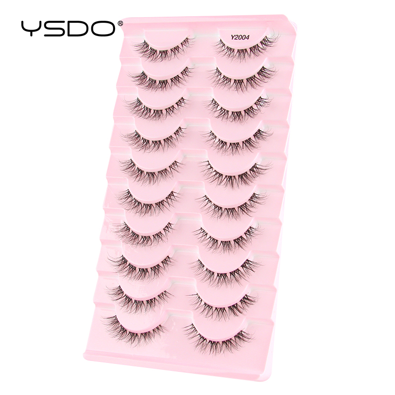 YSDO 10 Pairs Soft 3D Mink Lashes Wispy False Eyelashes Transparent ...