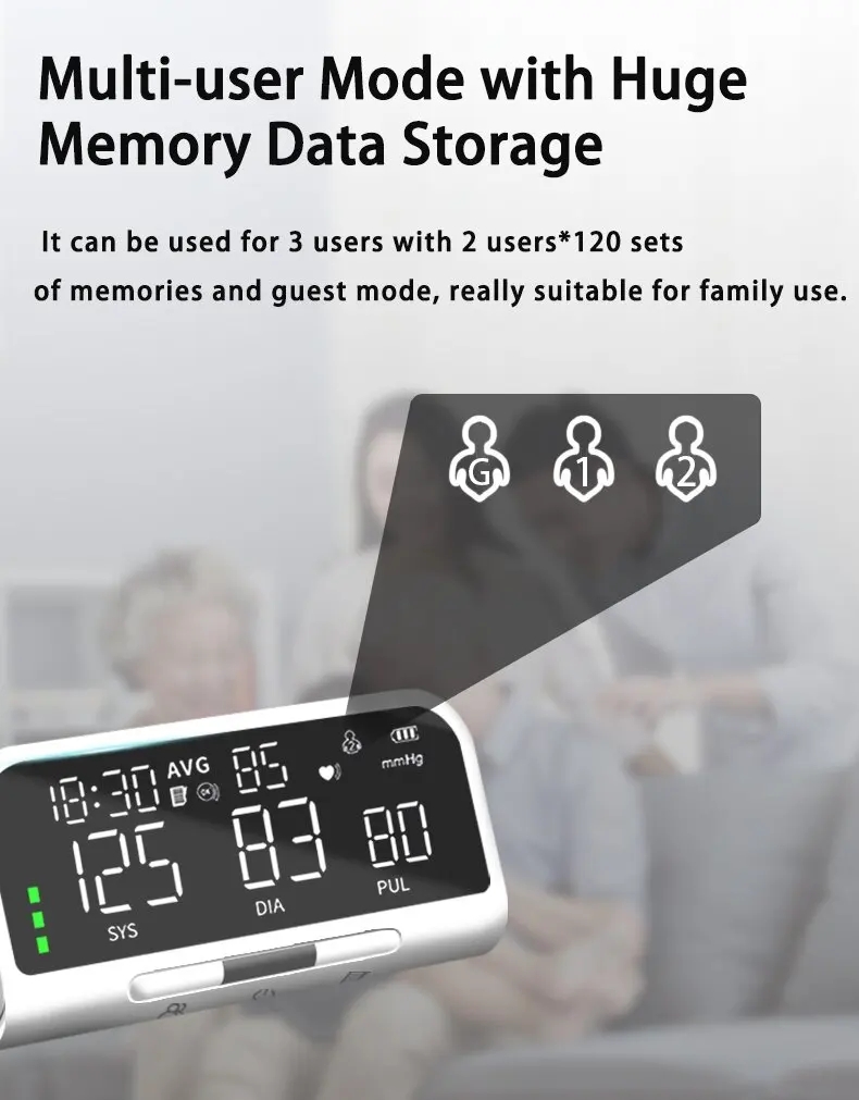 ALL-IN-ONE Arm Rechargeable Long Time Use Medical Blood Pressure ...