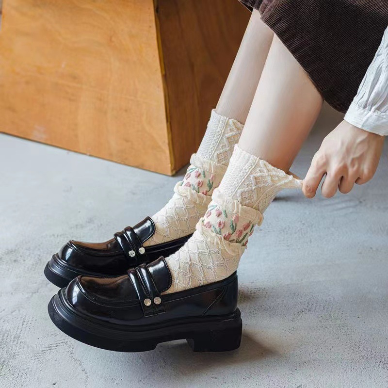 Mori Tulip Ladies Socks Flower Preppy Style Girl Socks | Shopee Philippines