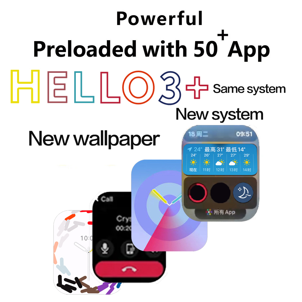 Hello Watch 3+ Smart Watch AMOLED Hello Watch 3 Upgrade Watch 9 2.04 ...
