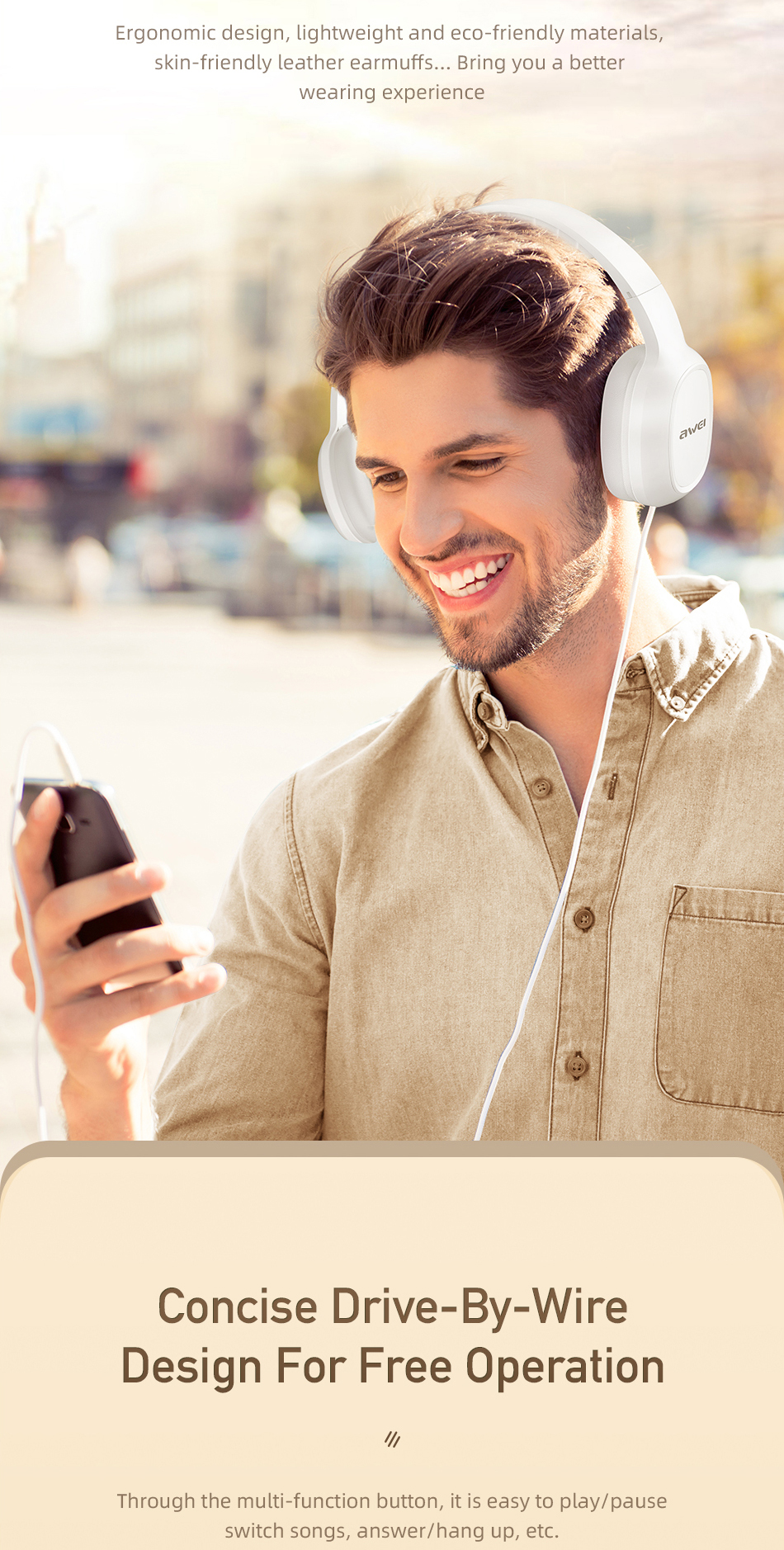 Awei GM-6 Hi-Fi Anti-Noise Super Bass Wired Headset With Microphone ...