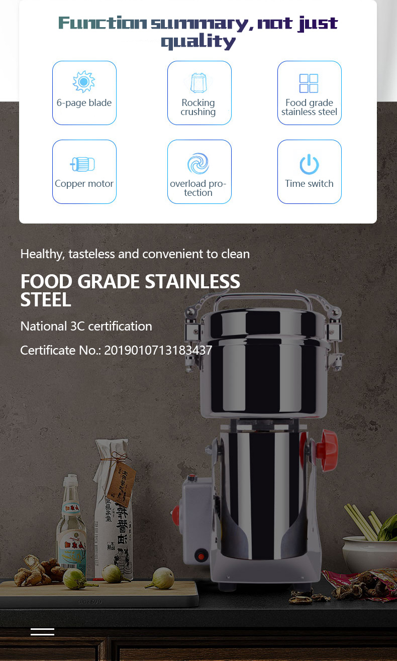 BOBI Electric Herb Grinder 800g stainless steel ultra-fine powder ...