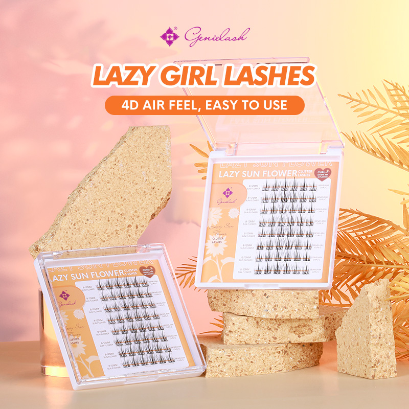 【with glue】GENIELASH Lazy Girl Lashes New Natural False Eyelashes ...