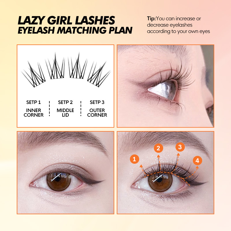 【with glue】GENIELASH Lazy Girl Lashes New Natural False Eyelashes ...