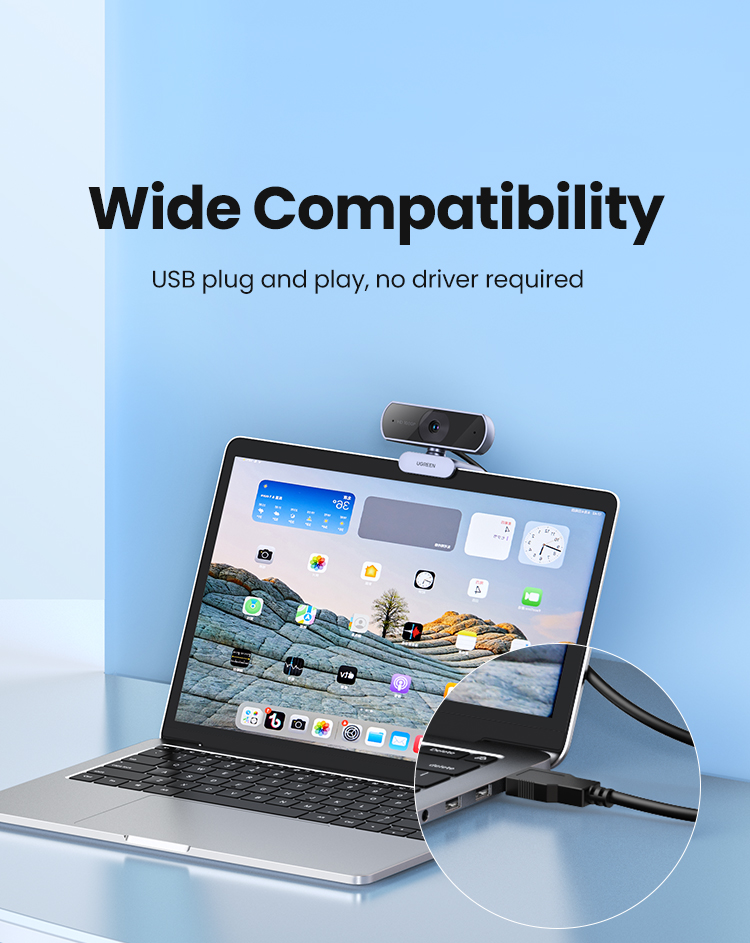 UGREEN Computer USB External Camera 1080P 30FPS 200W Pixels, Fixed ...