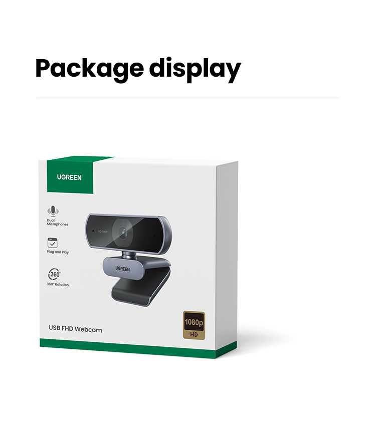 UGREEN Computer USB External Camera 1080P 30FPS 200W Pixels, Fixed ...