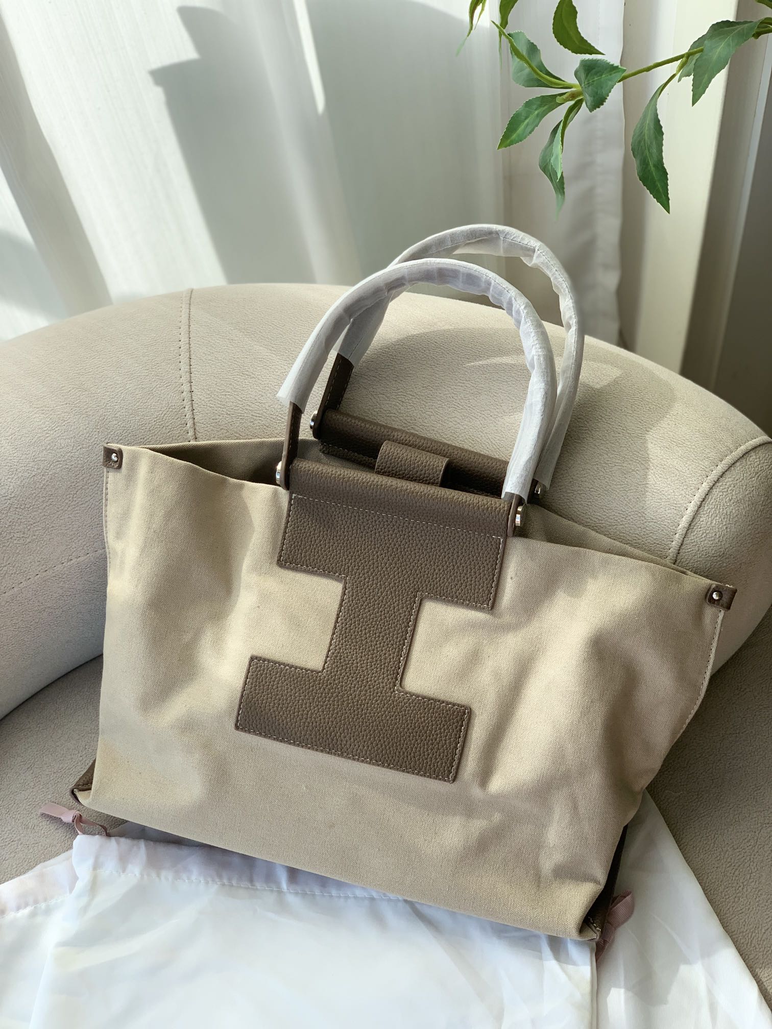 IACUCCI Sorbetto Canvas/Ruga Top-handle Bag & Crossbody Bag With Taupe ...