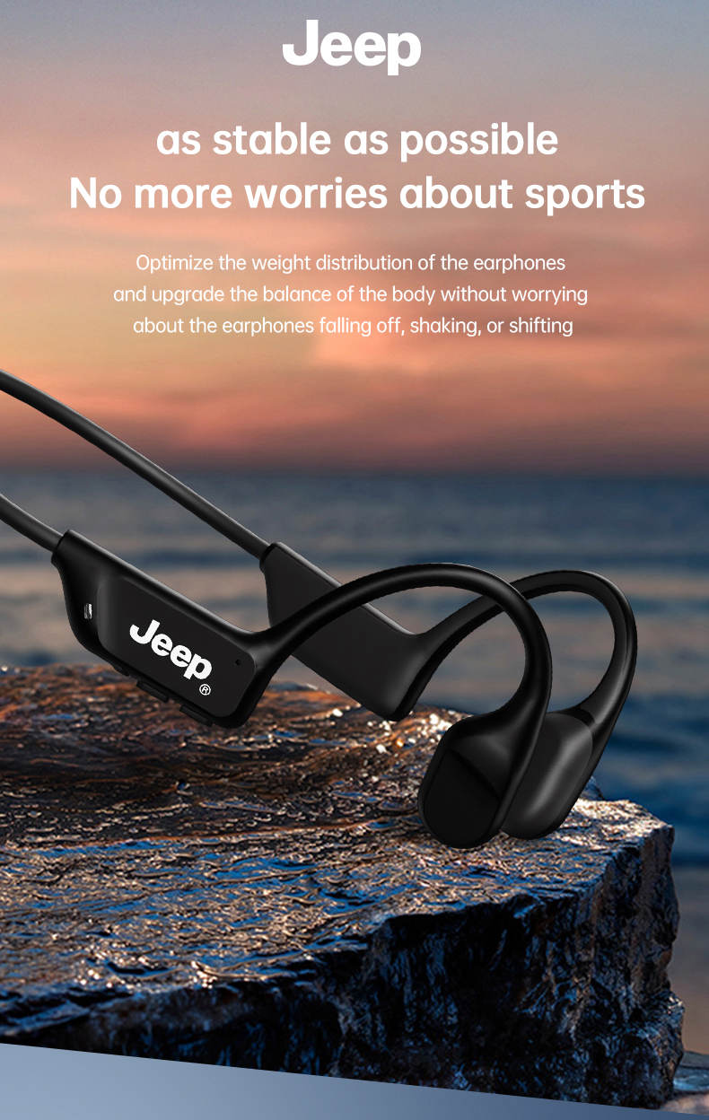 Jeep EC006 Open Ear Wireless Earbuds Bone Conduction Headphones IPX6 ...
