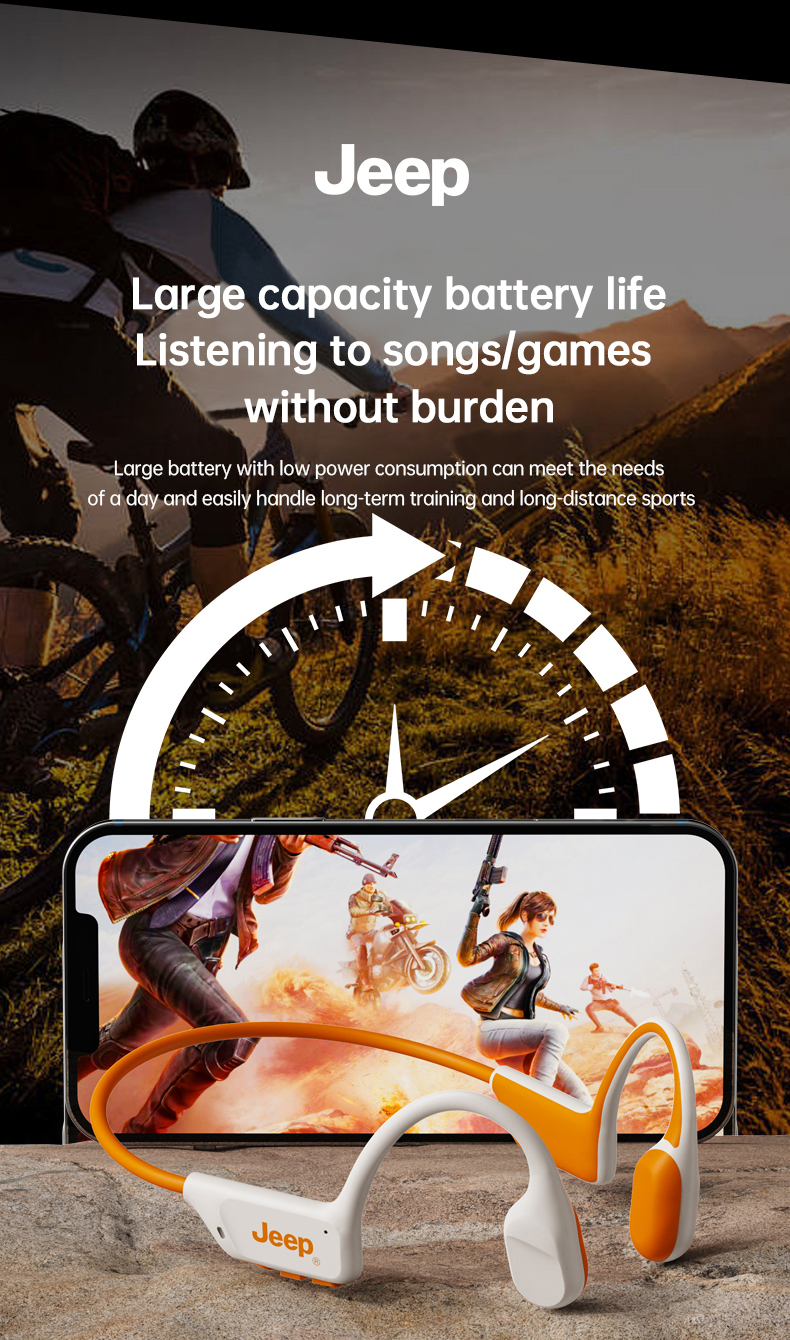 Jeep EC006 Open Ear Wireless Earbuds Bone Conduction Headphones IPX6 ...