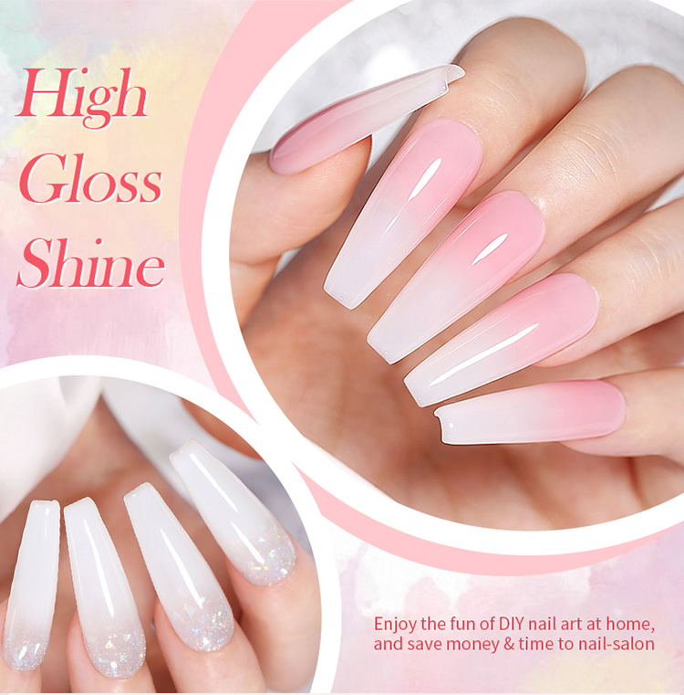 BORN PRETTY Milky Jelly Rubber Base Gel Nail Polish Nude Color Soak Off ...