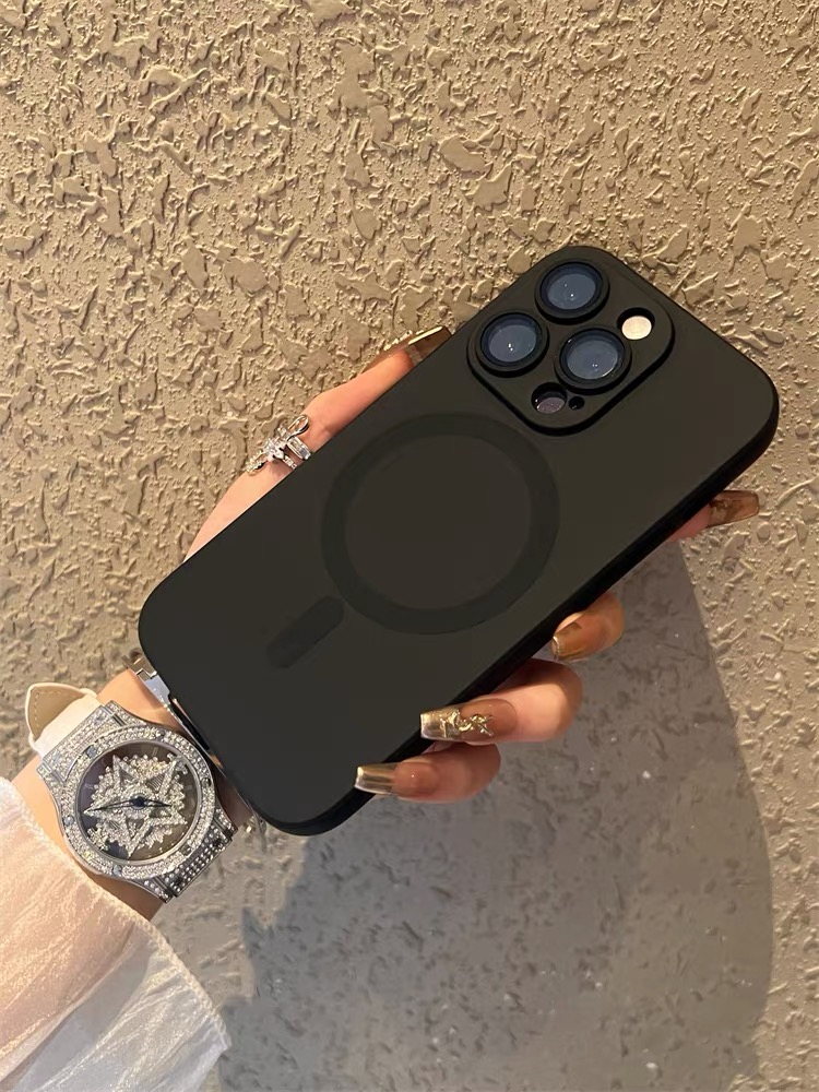 Luxury Premium black matte magnetic phone case iPhone 15 14 13 12 11 ...