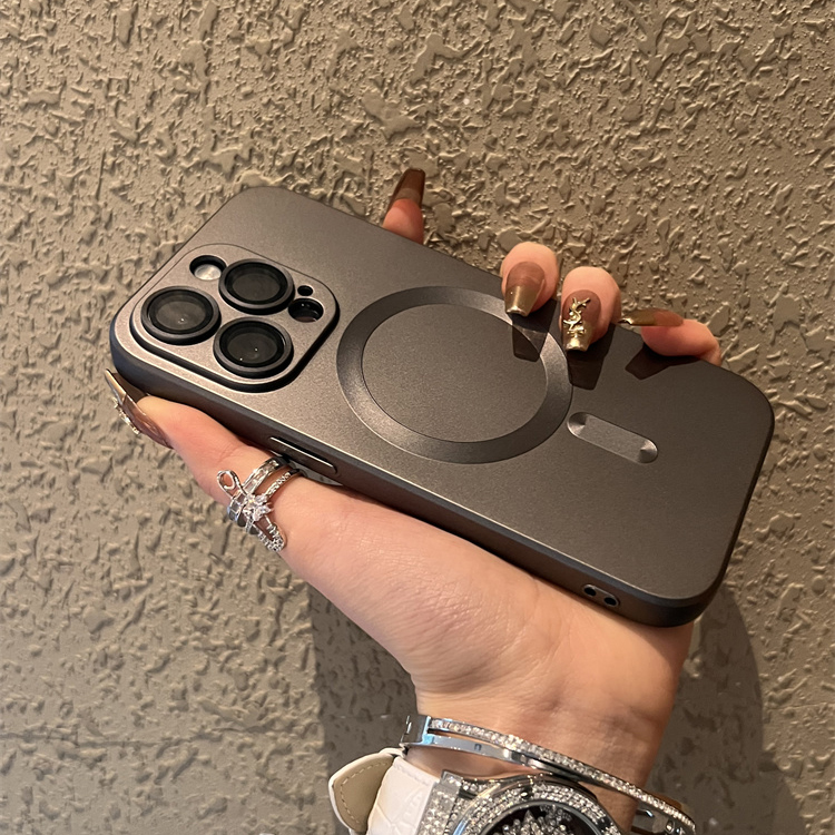 Luxury Premium black matte magnetic phone case iPhone 15 14 13 12 11 ...