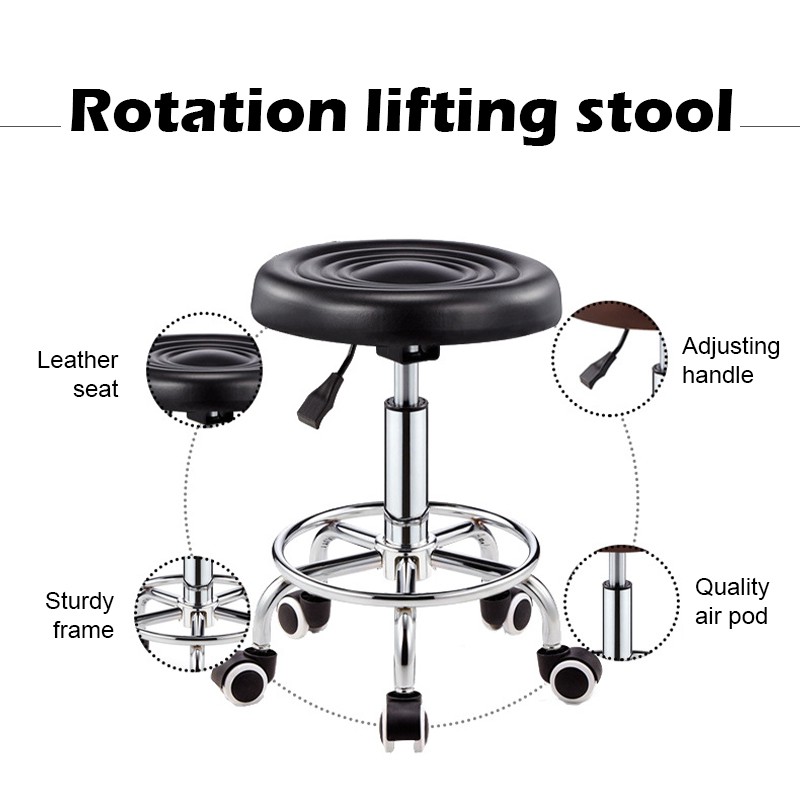 Salon Stool Hydraulic Stool Chair Round Ergonomics Adjustable Stool For ...
