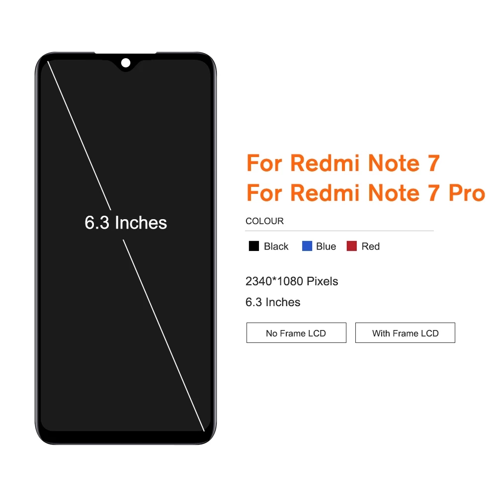 Screen For Xiaomi Redmi Note 7 / Note 7 Pro M1901F7G LCD Display Touch Screen Assembly M1901F7S ...