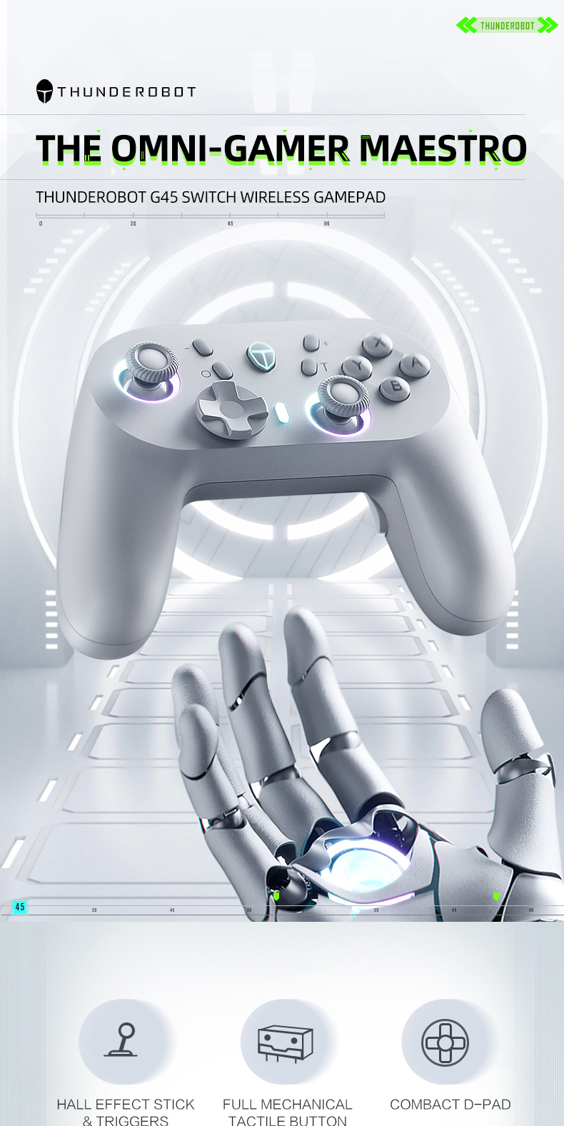 Thunderobot G45 Wireless Gamepad Controller, 2.4G Wireless Wired ... Thunderobot G45 Wireless Gamepad Controller, 2.4G Wireless Wired ...