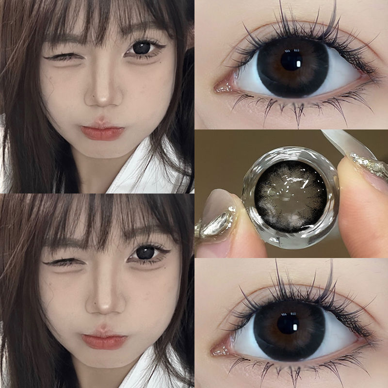 【Doll Eyes&Free Gift】2pcs/1Pair Contact Lenses with Free Gift Big Black ...