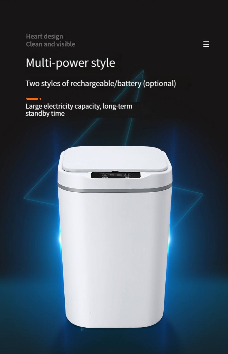 Intelligent garbage cans 18L-20L large capacity induction garbage cans household automatic ...