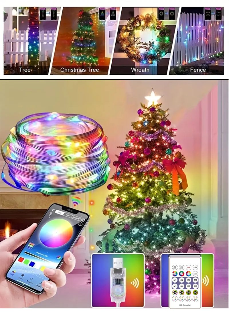 LED Strip Light RGB light Christmas Lights USB 5V Smart APP Control ...