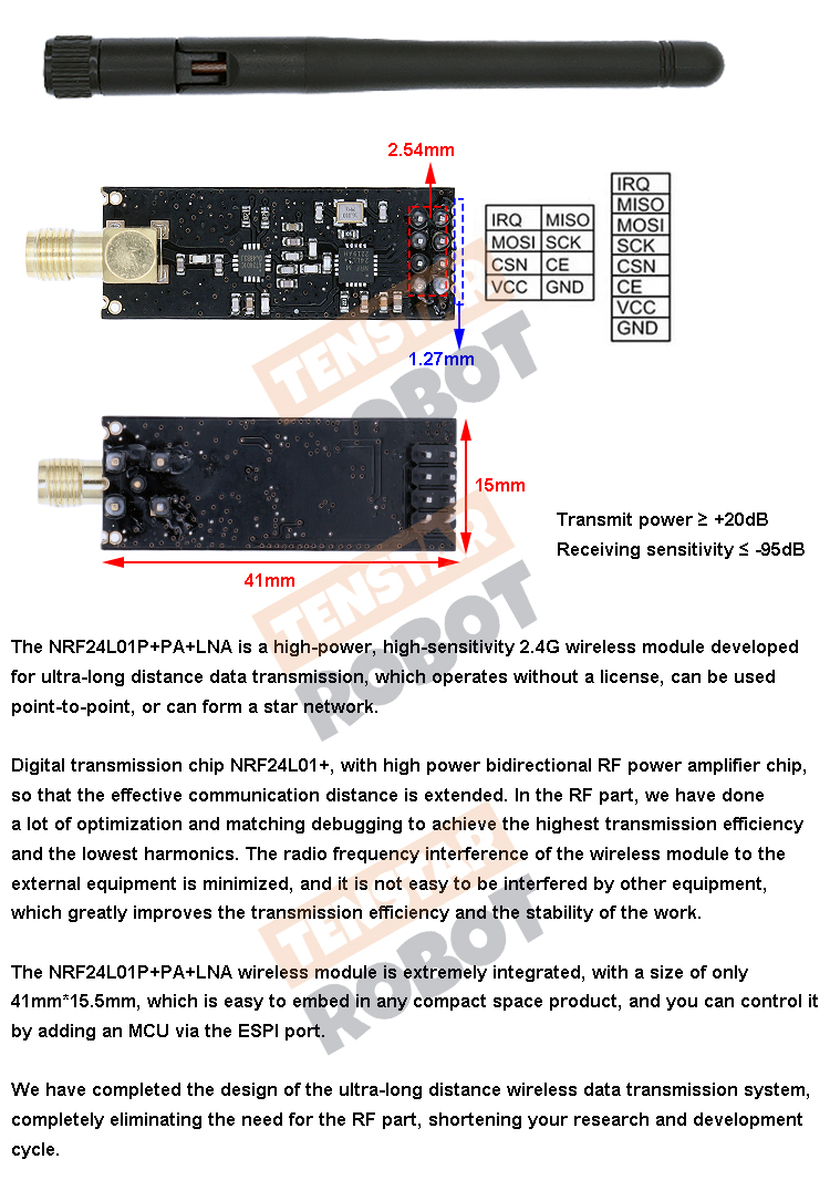 NRF24L01+ 2.4G wireless data transmission module 2.4GHz NRF24L01 ...