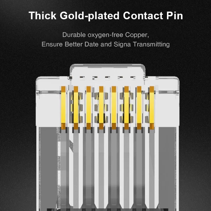 ZoeRax CAT6a Cat6 CAT5e RJ45 Pass through Connector FTP/UTP Unshielded ...