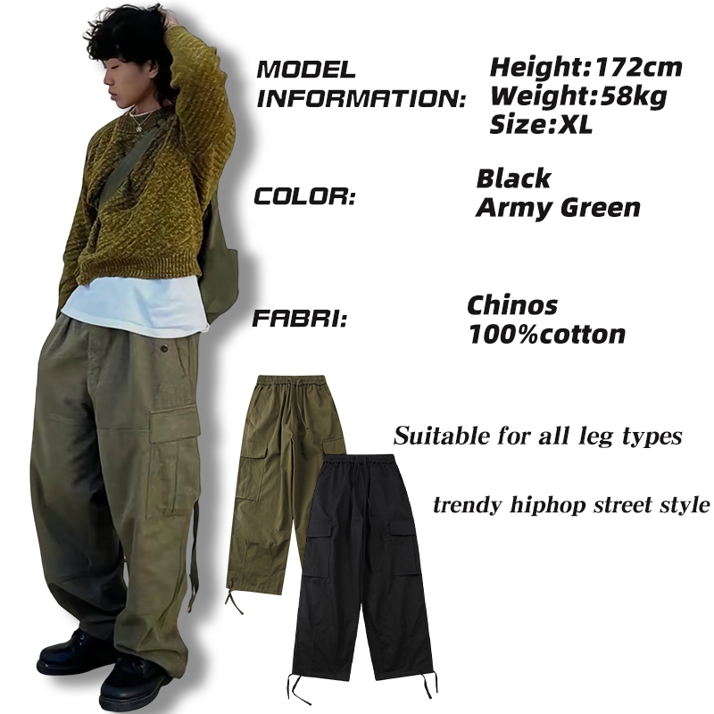 Cargo Pants For Men Oversized Green Cargo Pants Hiphop Baggy Pants ...