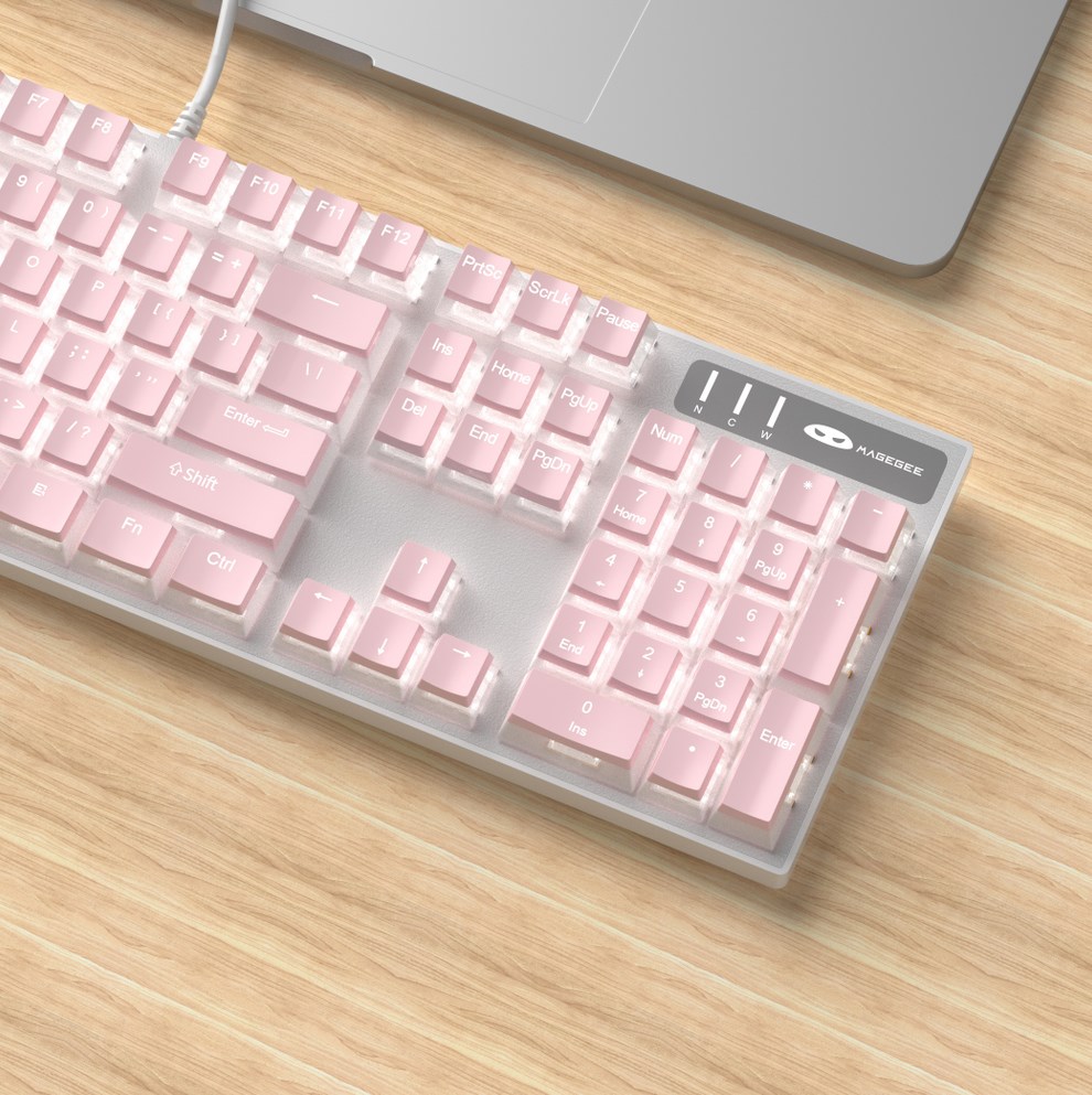MageGee 130Keys PBT Pudding Keycaps Translucent Double Milk OEM Height ...